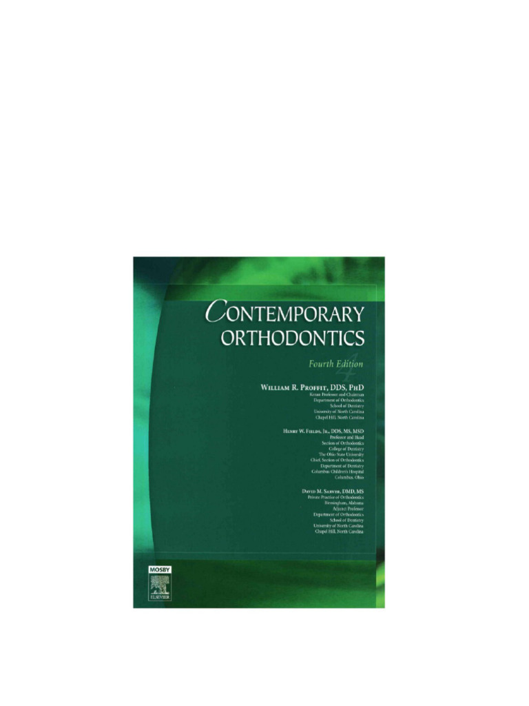 CONTEMPORARY ORTHODONTICS 4th Edition by William Proffit, Henry Fields ...