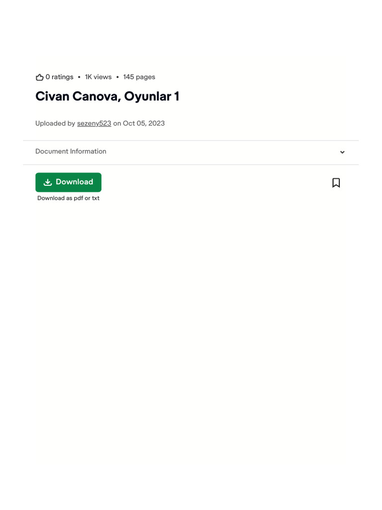 Civan Canova, Oyunlar 1 - PDF | PDF