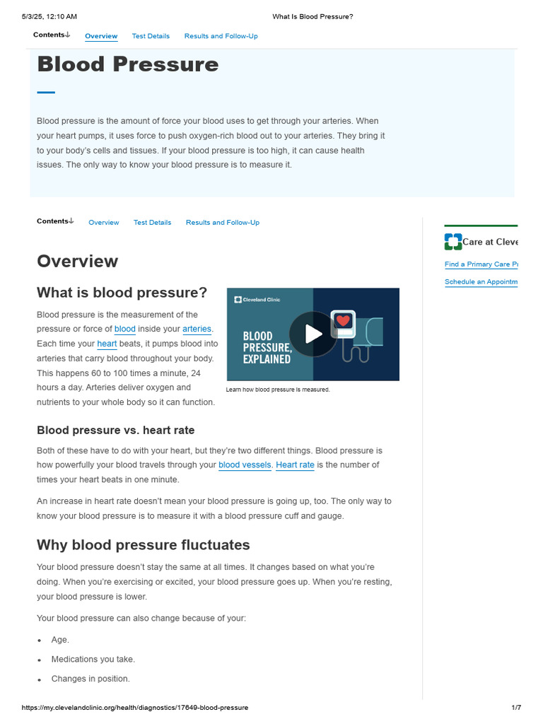 Understanding Blood Pressure Basics | PDF | Blood Pressure | Blood