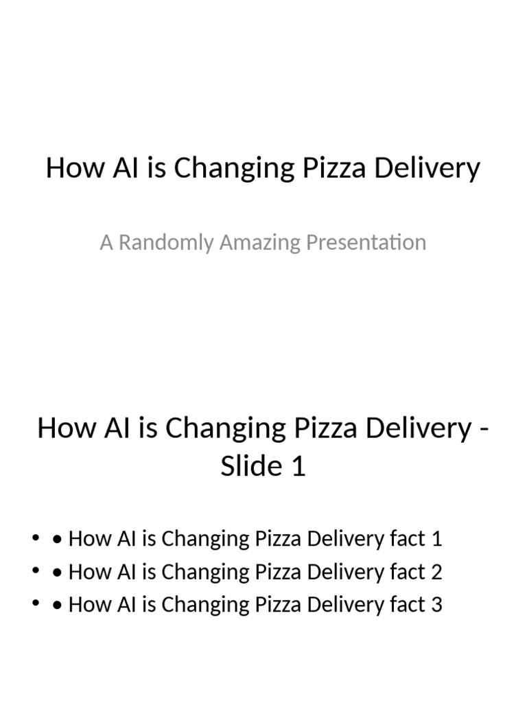 How AI Is Changing Pizza Delivery | PDF