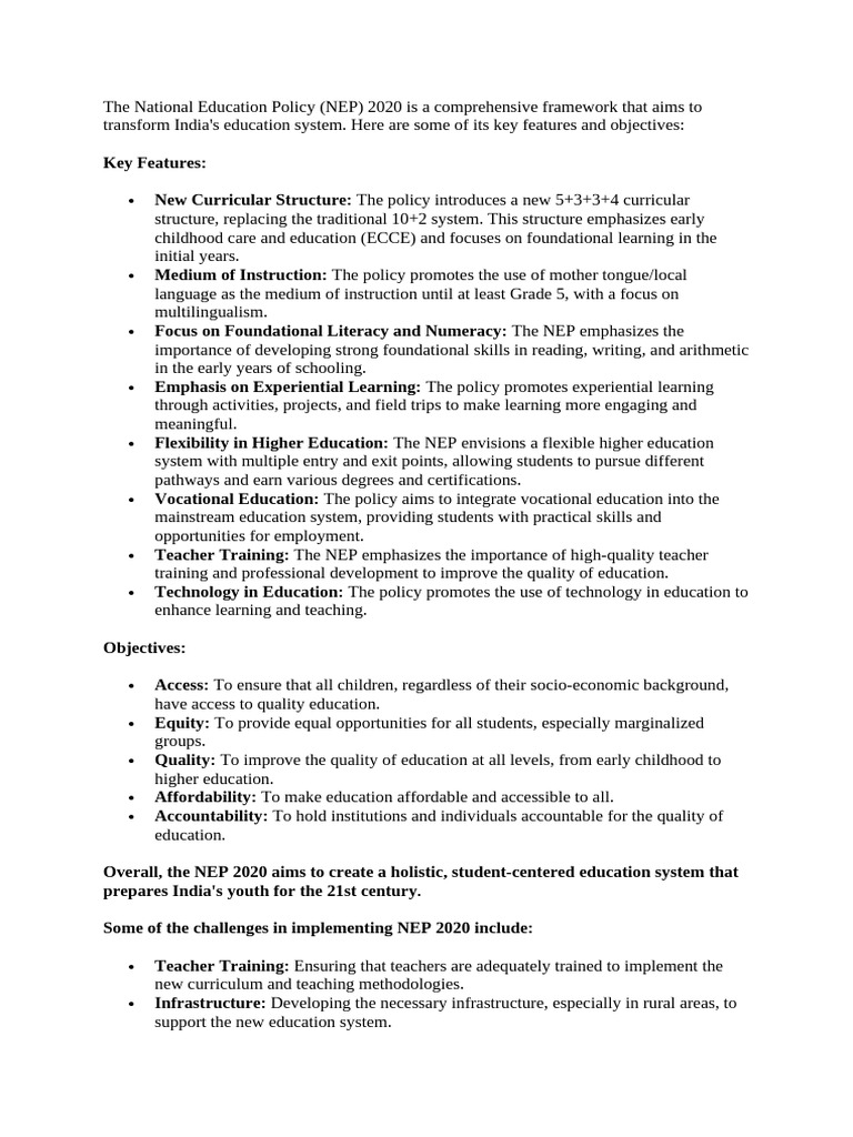 NEP 2020: New Curricular Structure Overview | PDF | Curriculum | Learning