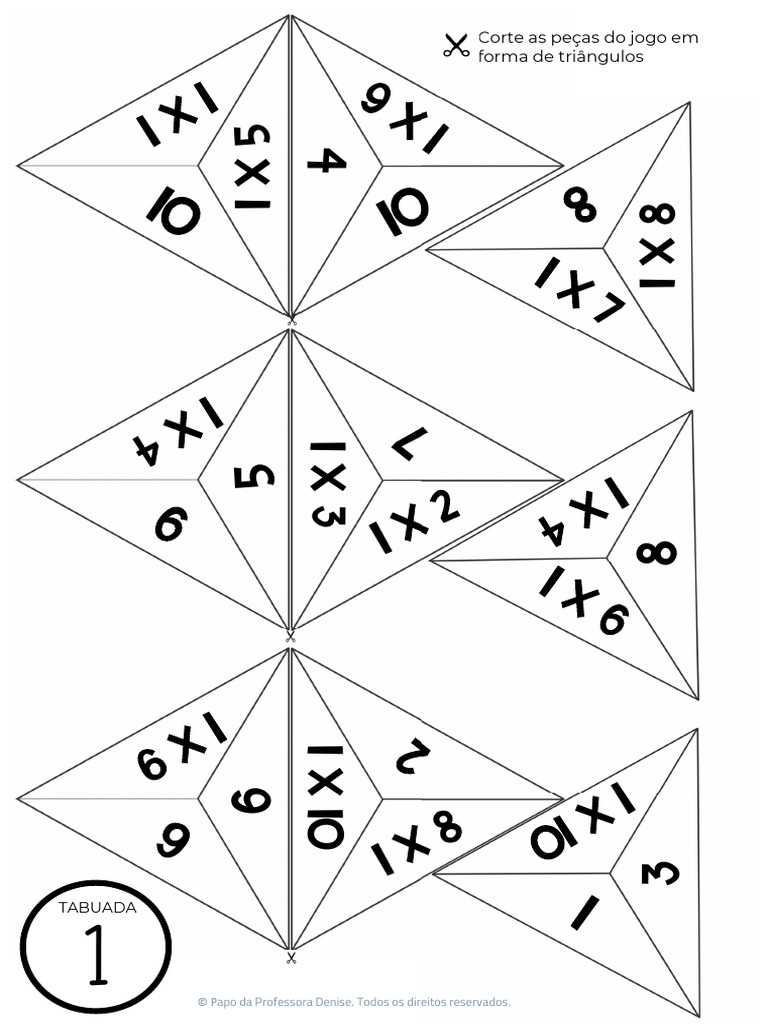 Triminó da Tabuada para Imprimir | PDF