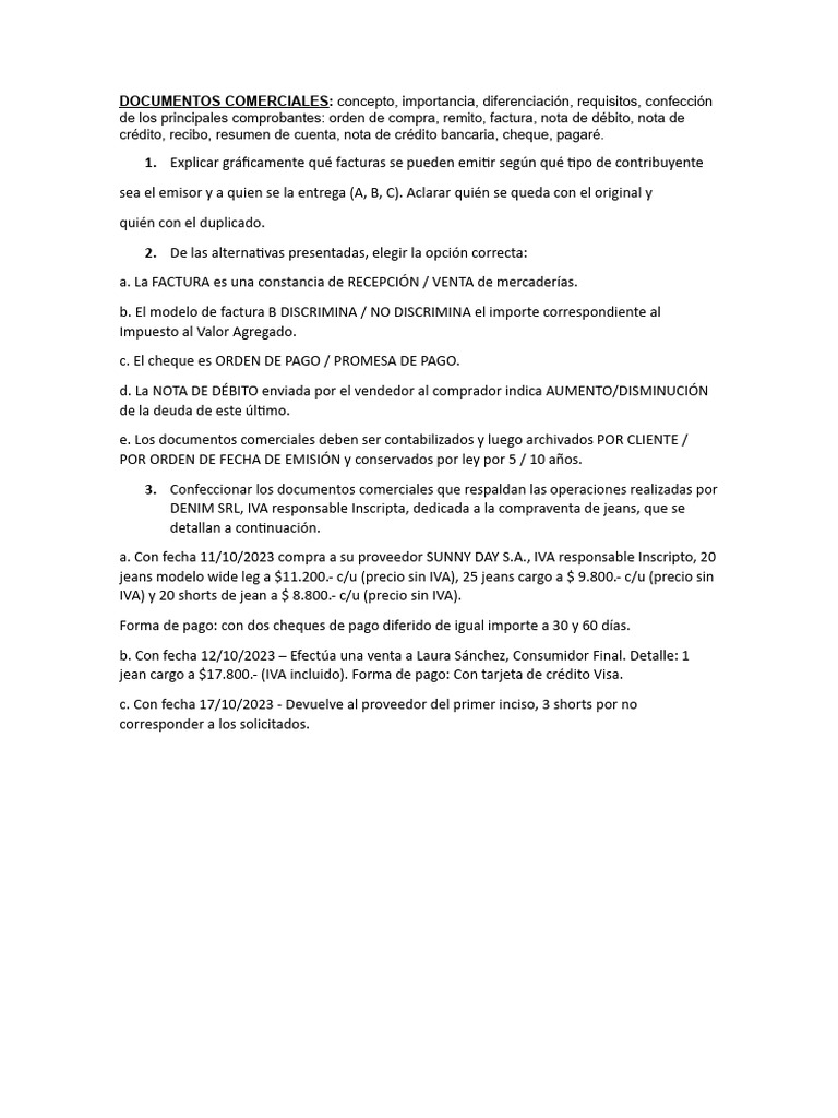 TP Documentos Comerciales | PDF
