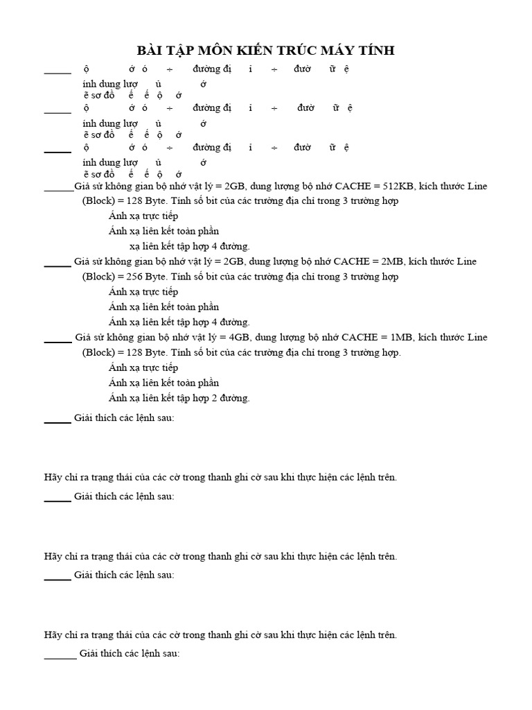 2020 - Bai Tap KTMT (v2) | PDF