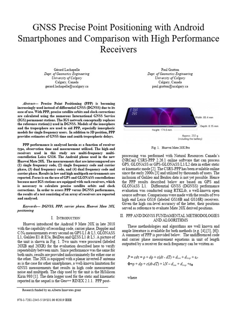 GNSS PPP with Android vs. High-End Receivers | PDF | Global Positioning ...
