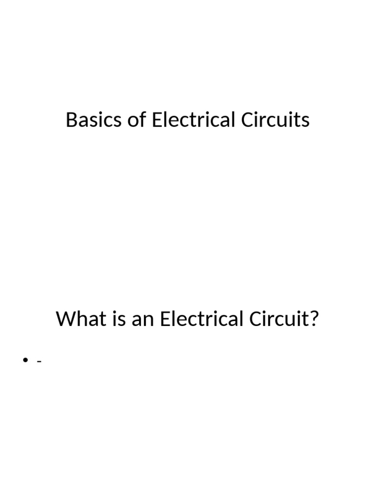 Basics of Electrical Circuits | PDF