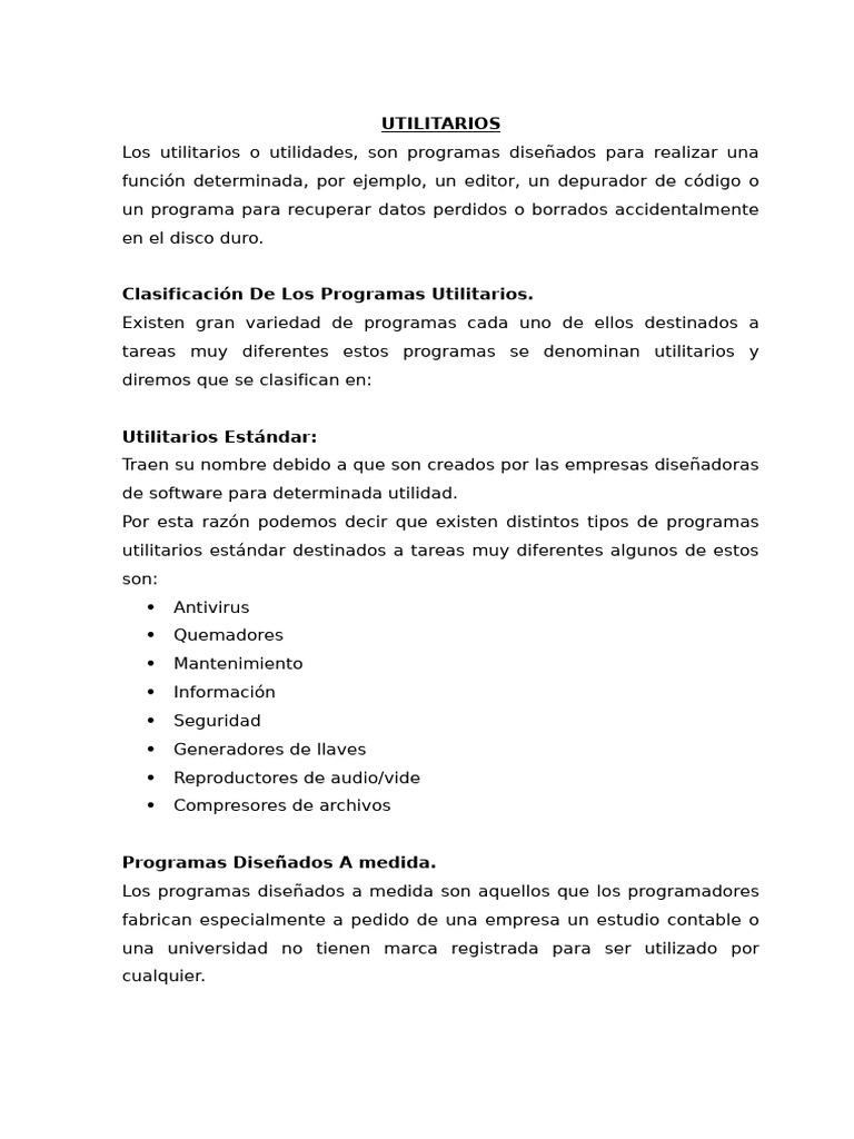 UTILITARIOS | PDF