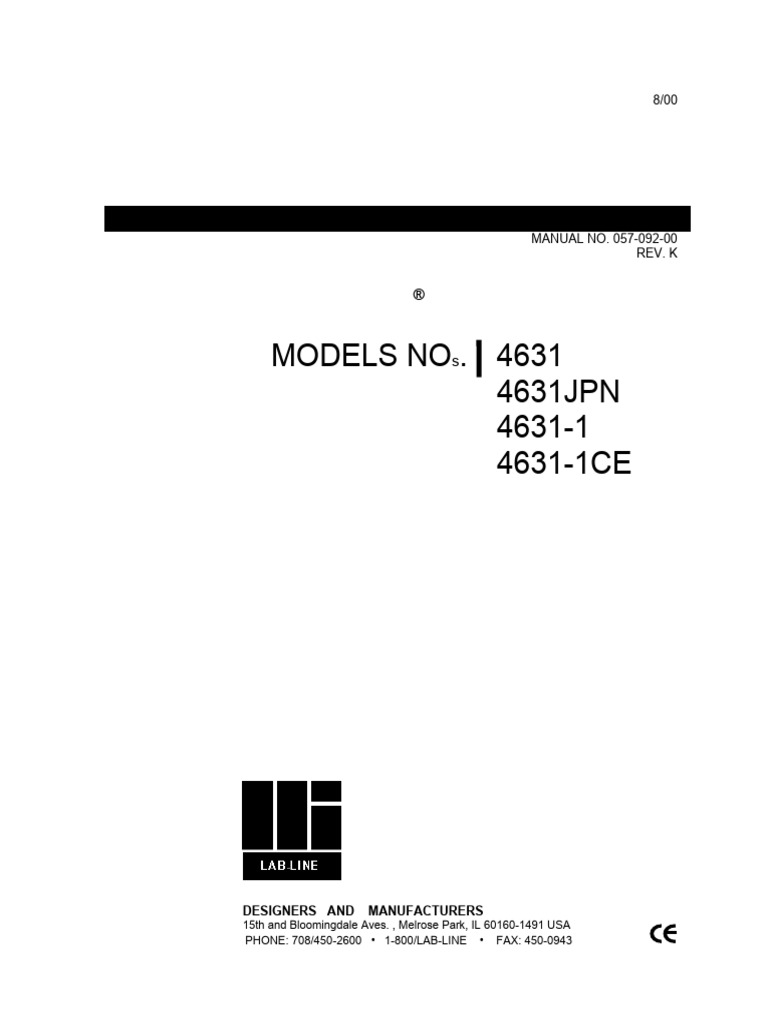 Lab-Line MAXI ROTATORS OPERATION MANUAL PDF | PDF | Switch ...