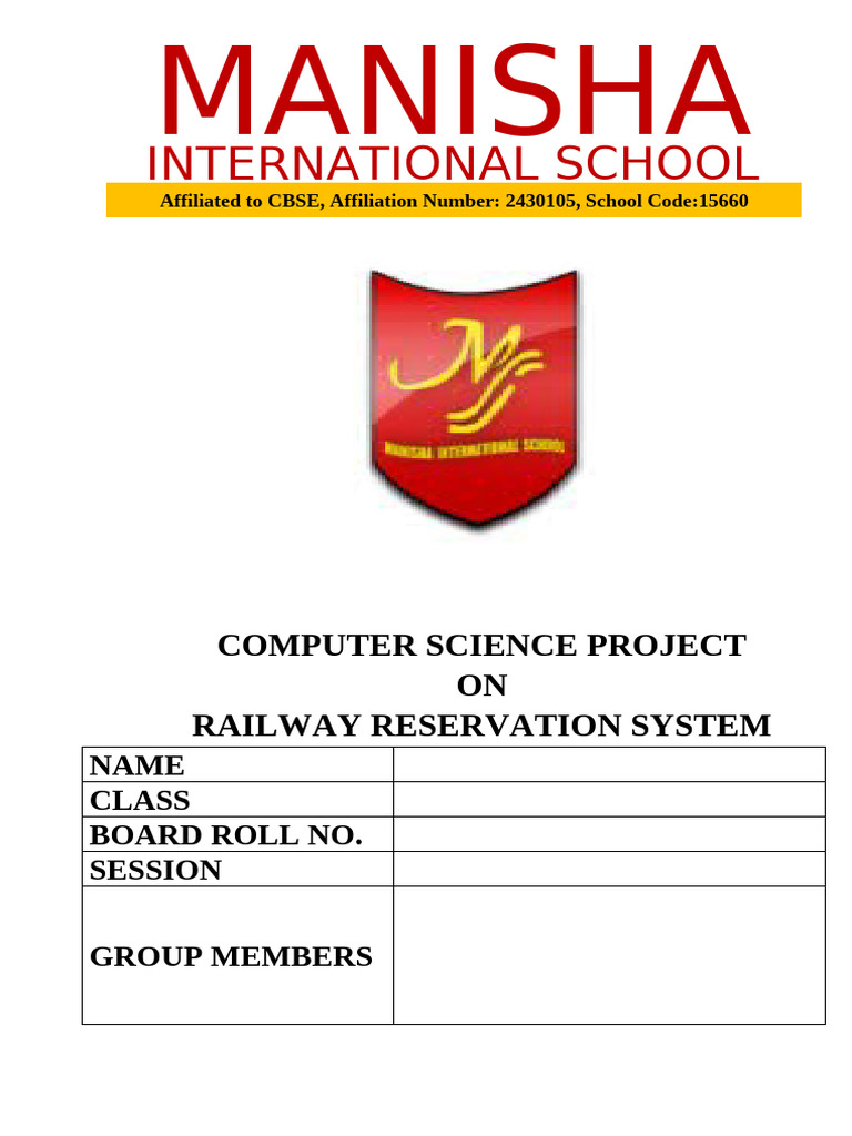 Railway Reservation System | PDF | Computer Programming | Python (Programming Language)