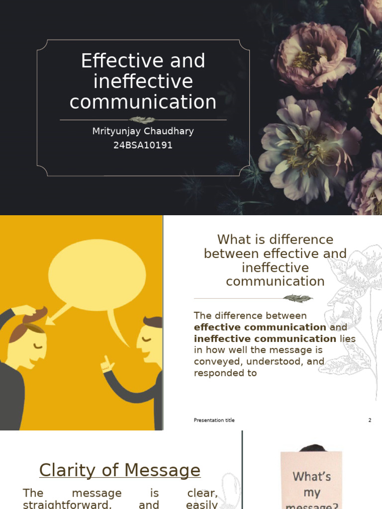 Effective vs Ineffective Communication | PDF