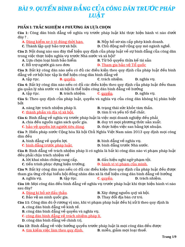 KTPL 11 Bài 9 | PDF