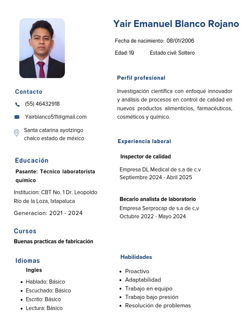 CV YAIR EMANUEL BLANCO ROJANO | PDF