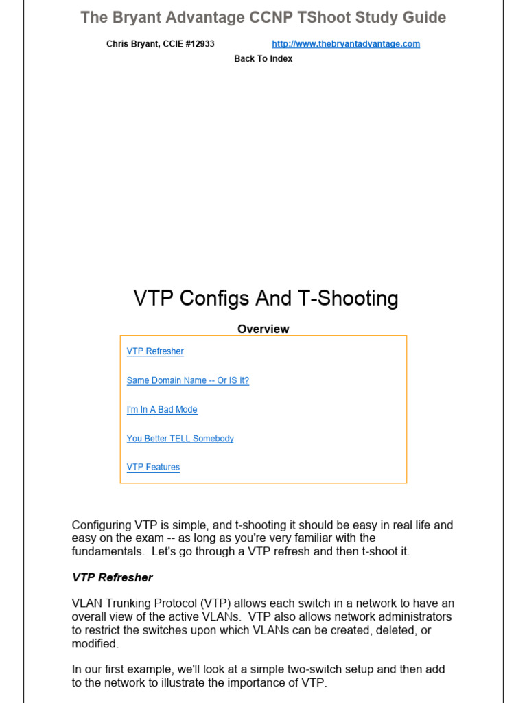5-VTP Configs and T-Shooting | PDF | Internet Architecture | Networking Standards