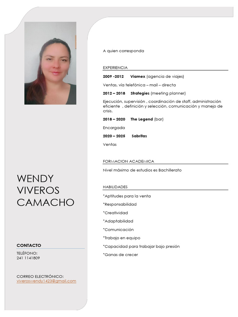 Wendy Viveros Camacho: 2009 - 2012 Viamex | PDF