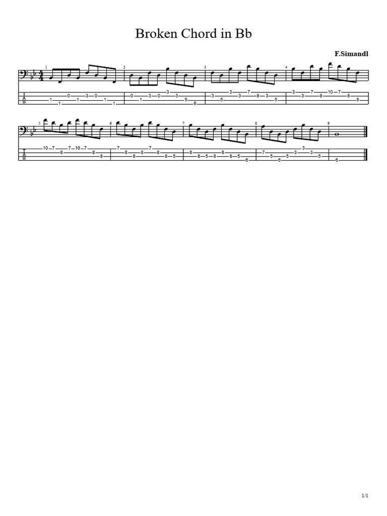 Bb Broken Chord Sheet Music | PDF