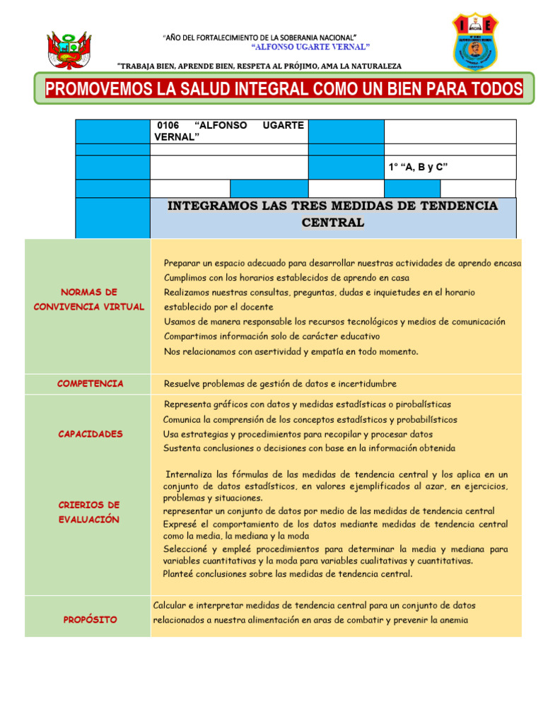 CATORCEAVA FICHA 1° Grado - MAS MEDIDAS DE TENDENCIA CENTAL ...
