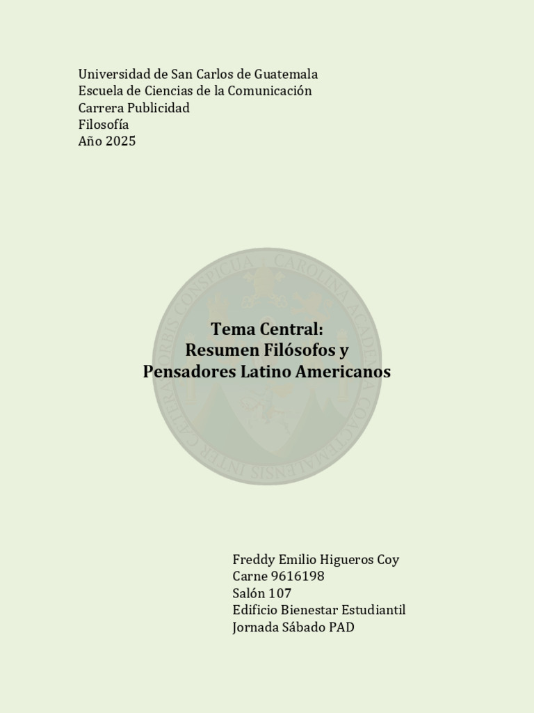 Filosofos Latinoamericanos - Tarea Filosofia | PDF | America latina ...
