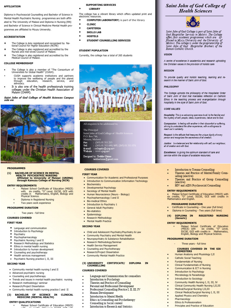 SJOG COLLEGE Brochure 2018 | PDF | Psychiatry | Psychotherapy