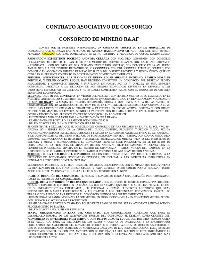 Consorcio MCM Peru-1 | PDF | Pagaré | Bancos