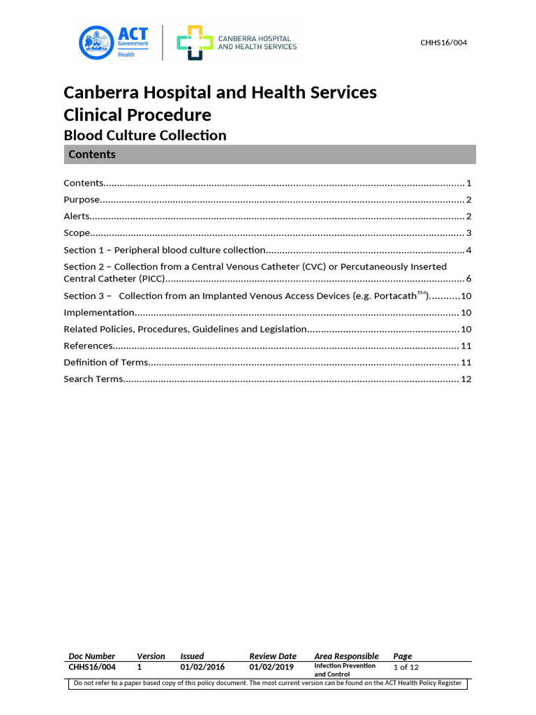 Blood Culture Collection | PDF | Medicine | Clinical Medicine