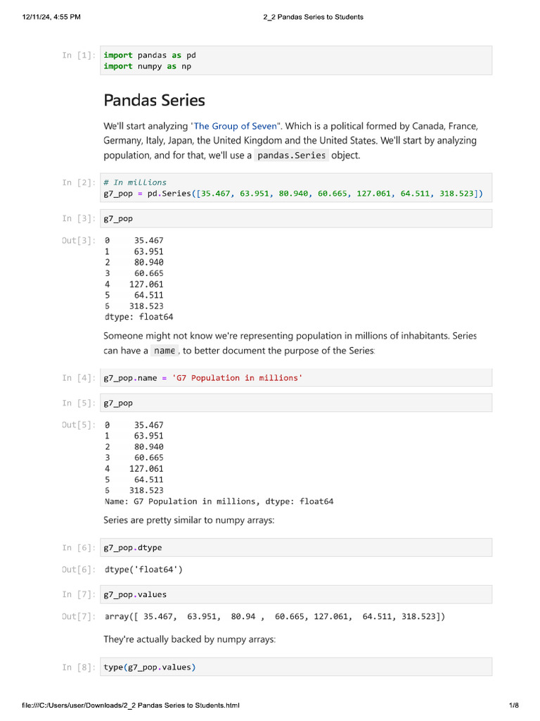 2_2 pandas Series | PDF