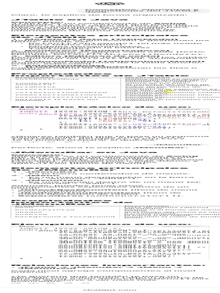 Conceptos JTable Java | PDF