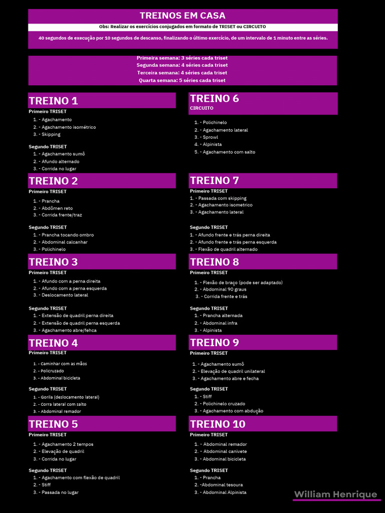 Treinos em Casa Protocolo Slim 2 | PDF