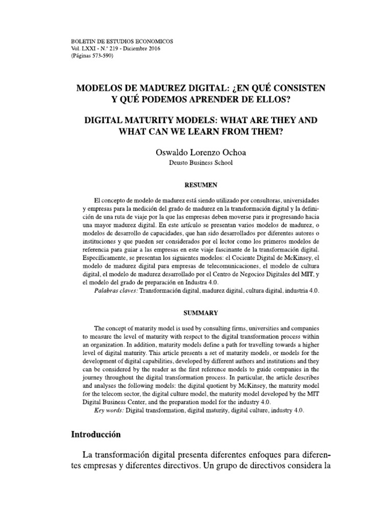 Modelos de Madurez Digital | PDF