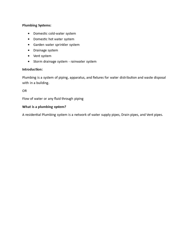 Plumbing Systems Pdf