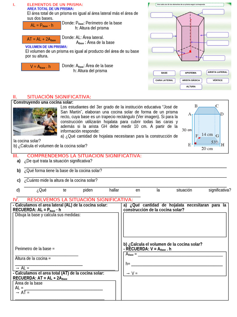 Elementos de Un Prisma | PDF | Geometría euclidiana | Politopos