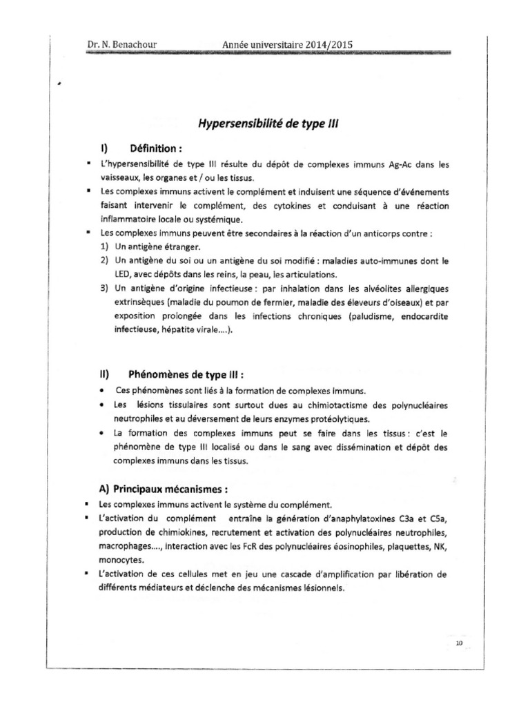 Hypersensibilité Type III | PDF