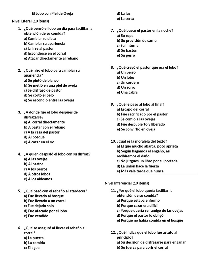 El Lobo Con Piel de Oveja | PDF | Oveja