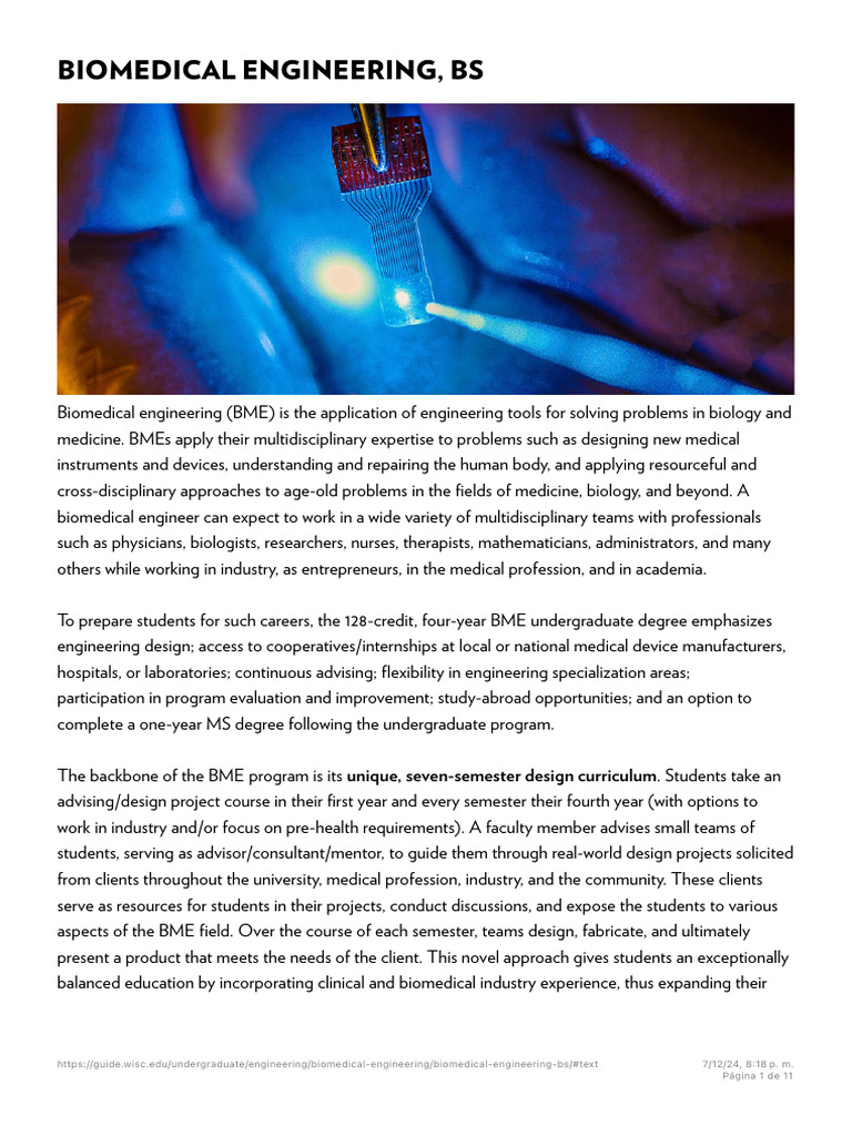 UW-Madison Biomedical Engineering Program | PDF | Medical Imaging ...
