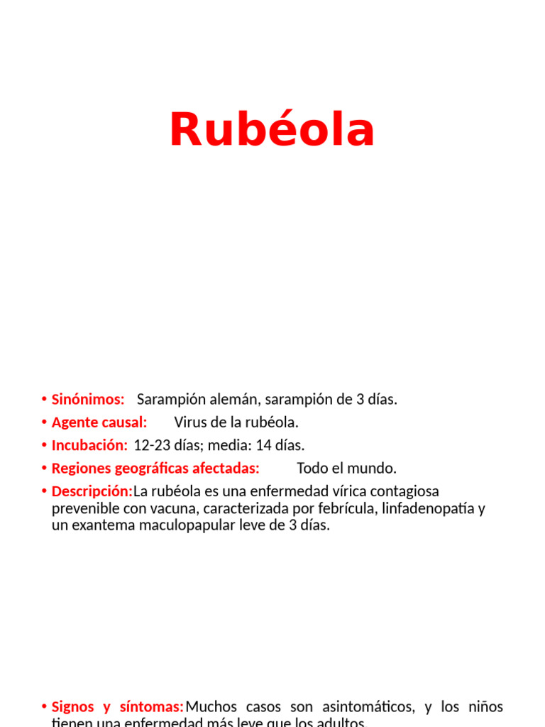 Rubéola | PDF | Sarampión | Salud pública