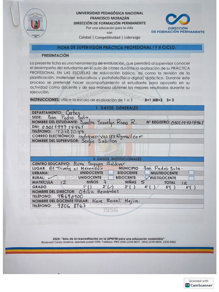 Ficha de Supervisión Yy | PDF