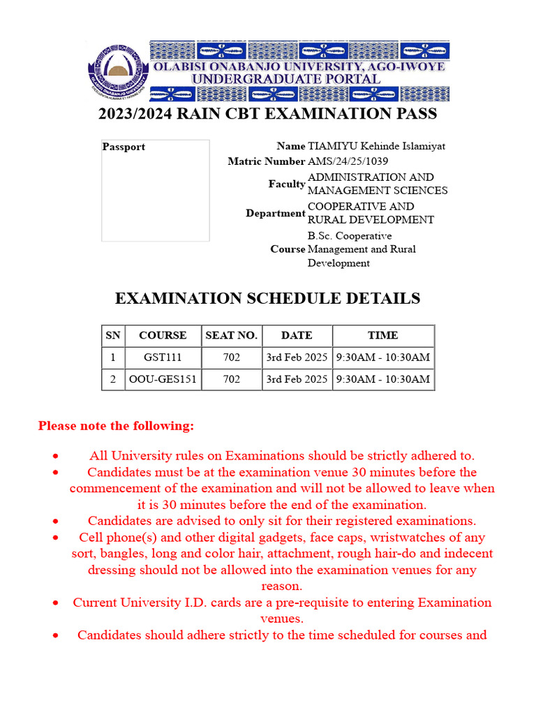 Examination Pass | PDF