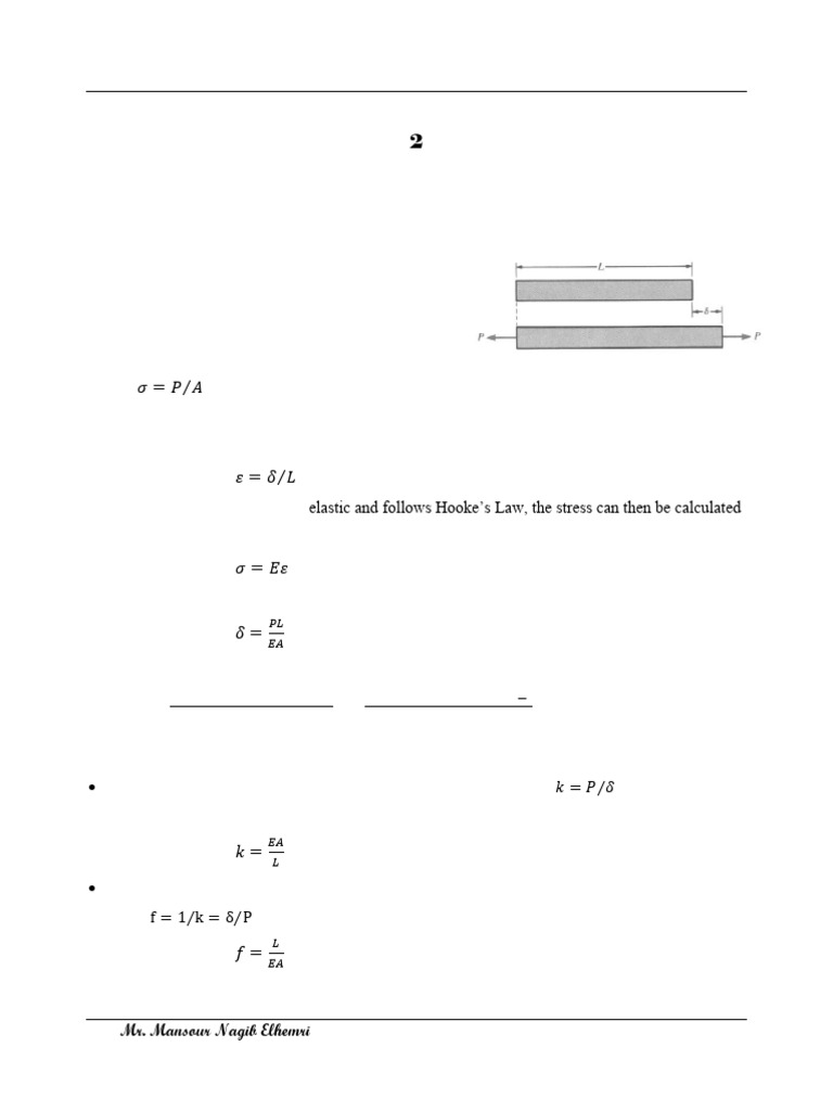 Ch2 Stress in Axial Loaded Members | PDF | Strength Of Materials | Deformation (Engineering)