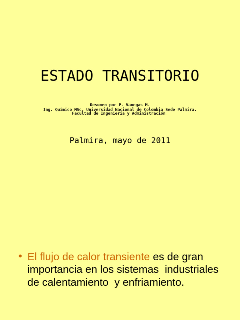 Estado Transitorio | PDF | Calor | Cantidades fisicas