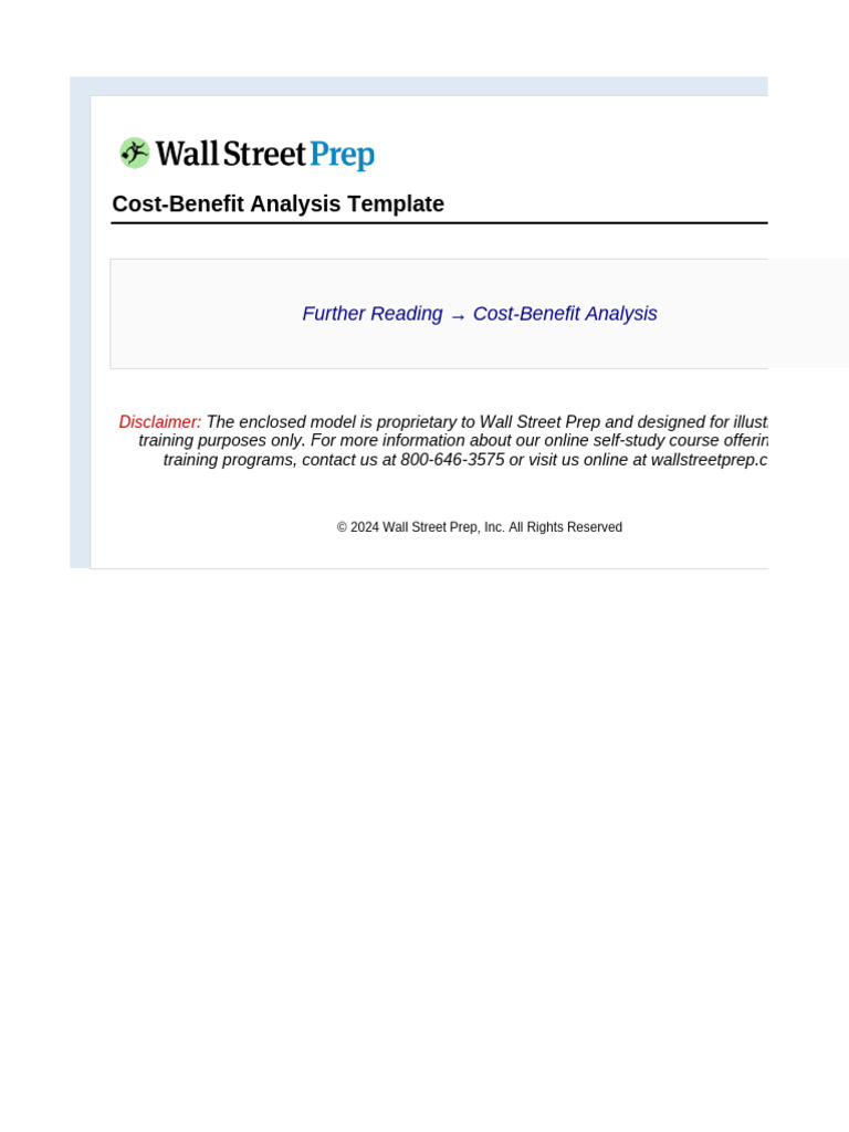 WSP Cost Benefit Analysis - VF | PDF