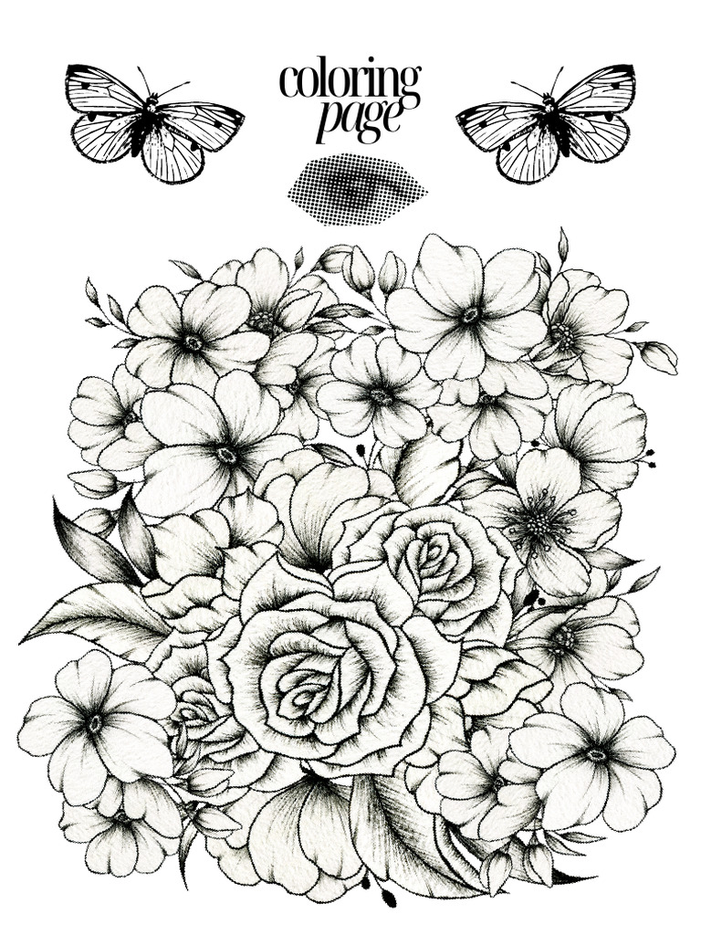 Black and White Edgy Modern Coloring Page Document | PDF