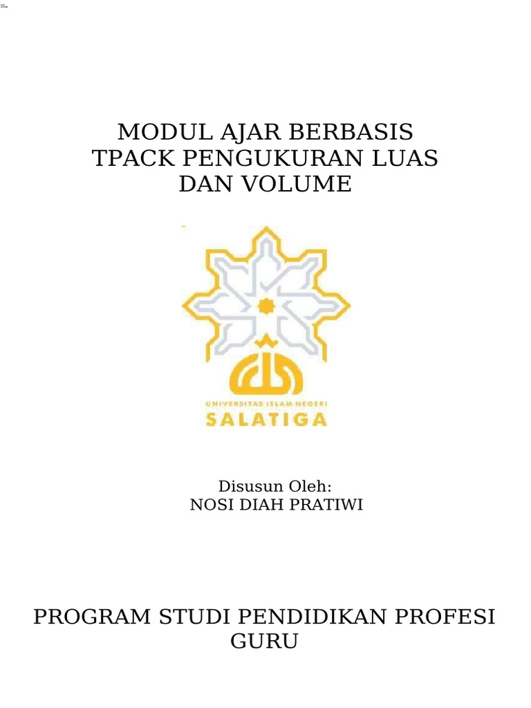 Modul Ajar Berbasis Tpack Pengukuran Luas Satuan Tidak Baku | PDF