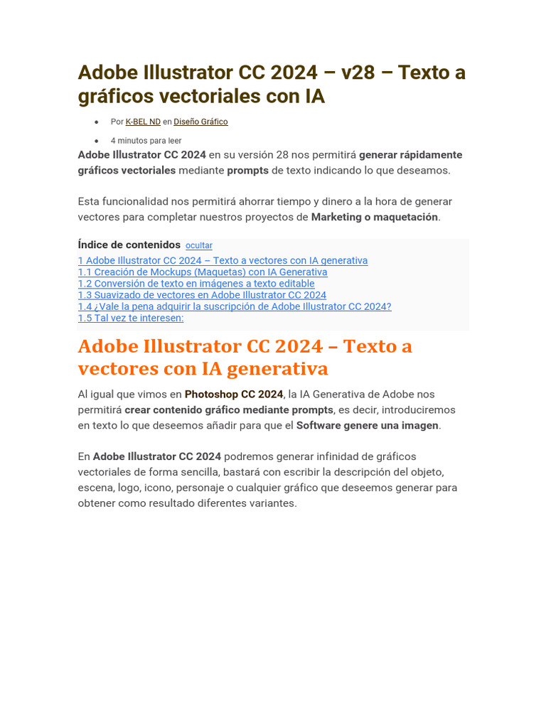 Adobe Illustrator CC 2024 | PDF | Ilustrador Adobe | Diseño gráfico