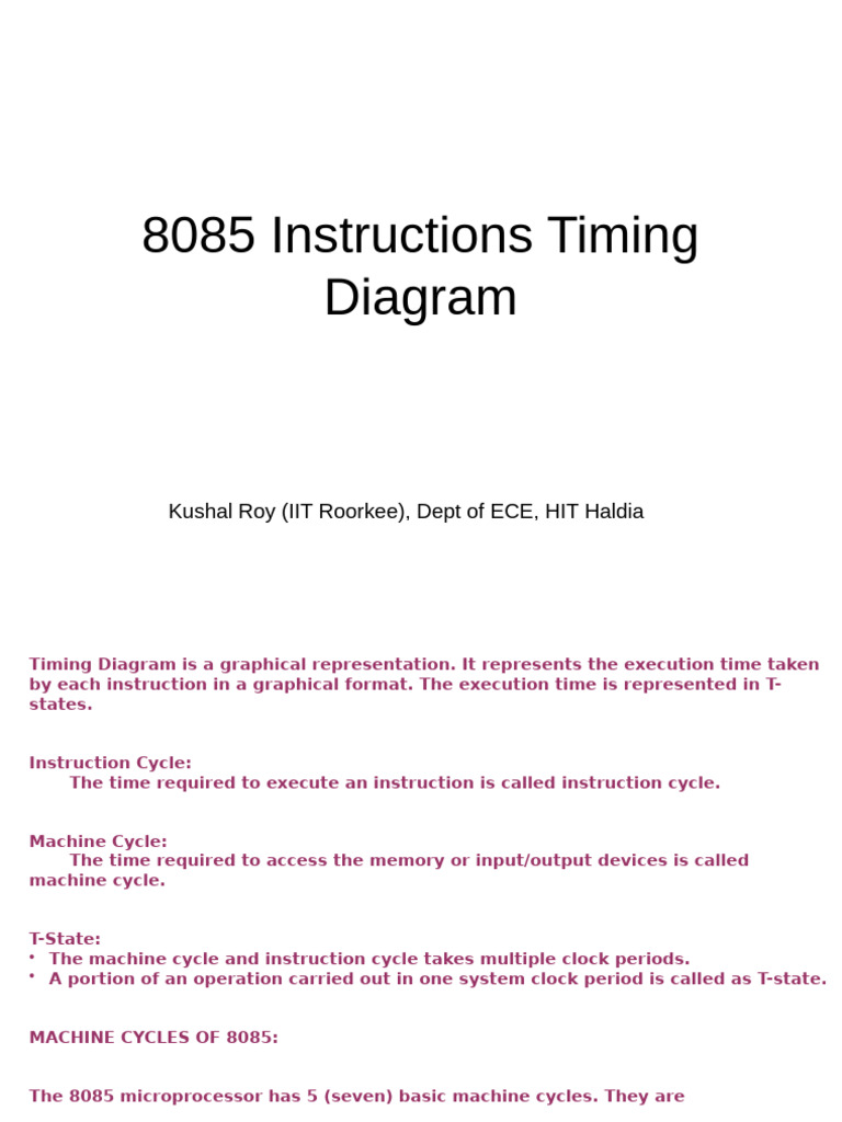 8085 Timing Diagram and Machine Cycles | PDF | Digital Electronics ...