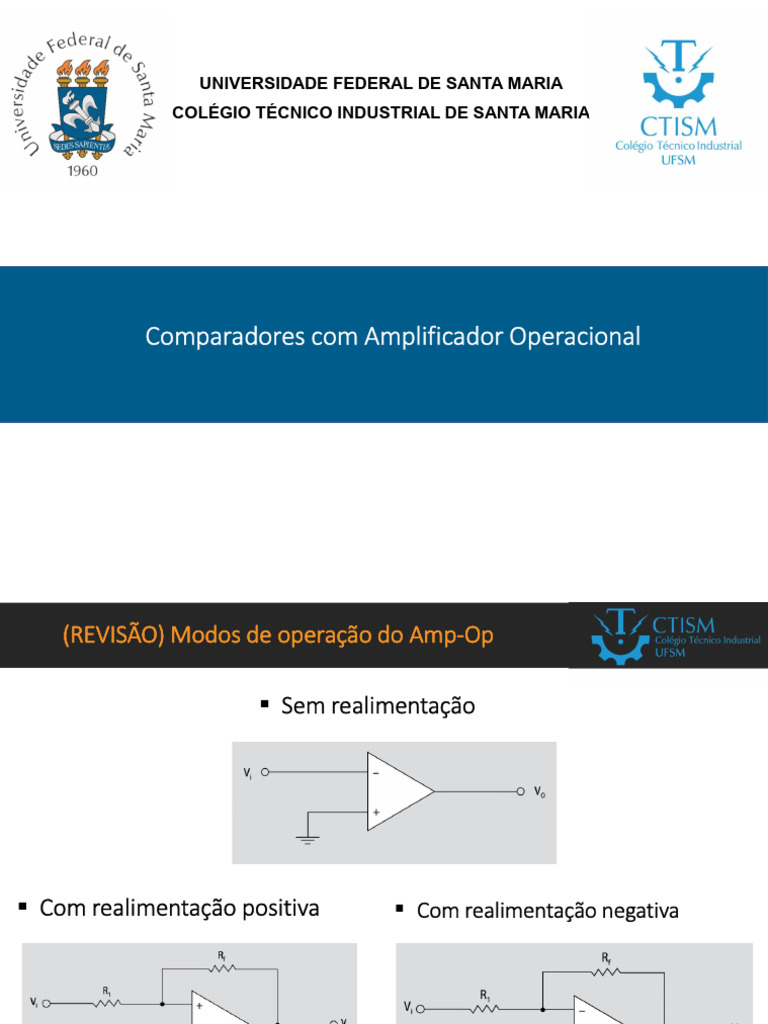 Comparadores com Amplificadores Operacionais | PDF | Amplificador ...