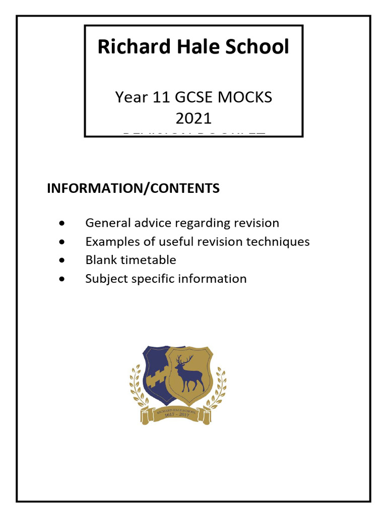 Y11 Mock Exam Revision Booklet 2021 PT FINAL | PDF | Engineering ...