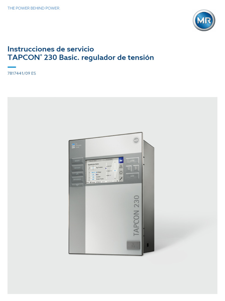 Instrucciones de Servicio Tapcon 230 Basic. Regulador de Tensión | PDF ...