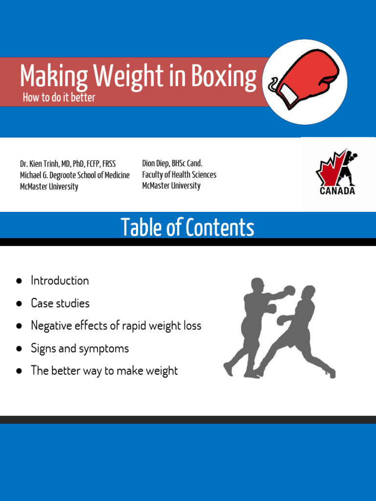 Making Weight in Boxing How To Do It Better Autor DR - KienTrinh, Dion ...