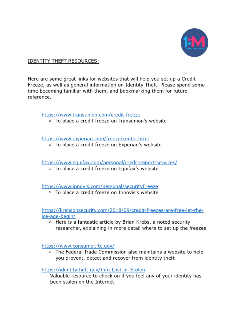Identity Theft Resources | PDF