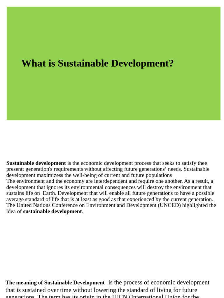 What Is Sustainable Development | PDF | Sustainability | Sustainable ...