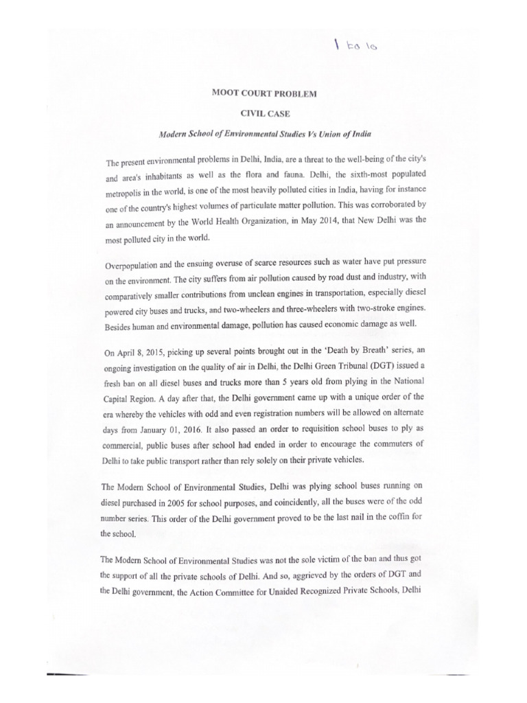 Moot Court Problem | PDF